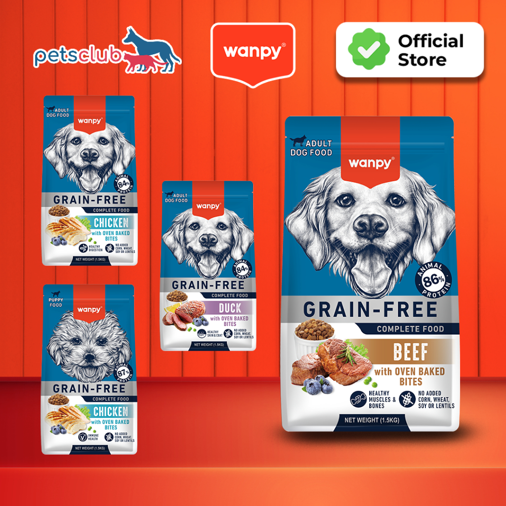 Jual Wanpy Dry Food Grain Free Dog Food For Adult uk. 12 Kg | Shopee ...