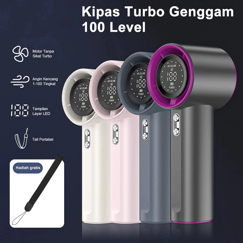 Jual Kipas Turbo S001 Kipas Genggam Super Fast Strong Wind 100 Gear ...