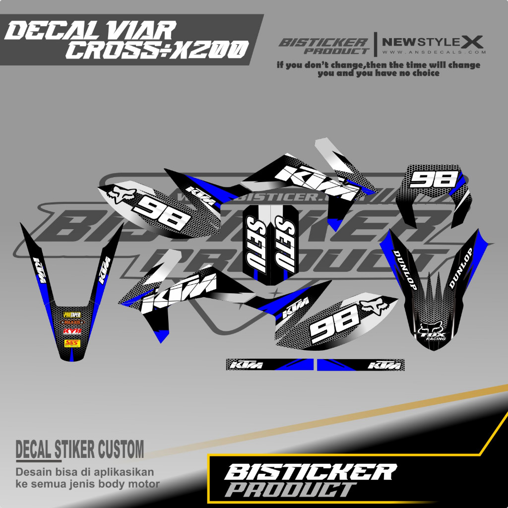 Jual Decal Viar X Cross 150 Terbaru Full Body Decal Viar X Cross 200 GT ...