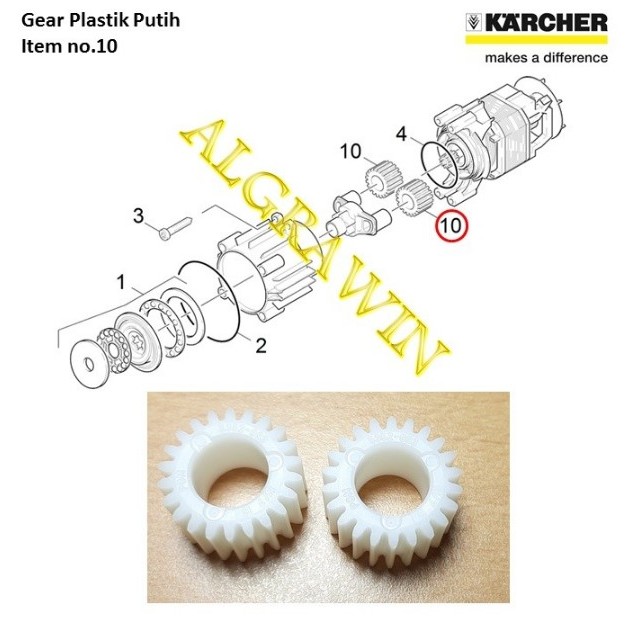Jual Karcher Gear Planet Wheel Plastik Putih For K1 K2 - Karcher PLANET ...