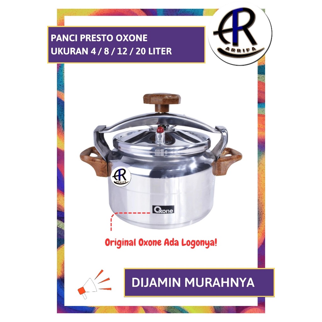 Jual Oxone Panci Presto Original - Ukuran 4L/ 8L/ 12L / 20L - Aluminium Tebal Anti Karat Dan ...