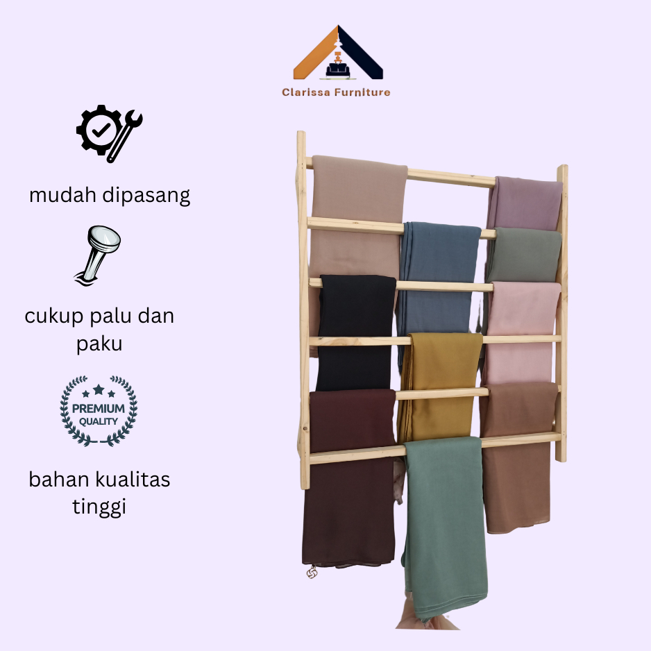 Jual Gantungan Jilbab Kayu Aesthetic Ladder Hanger Rak Kerudung Tempat ...