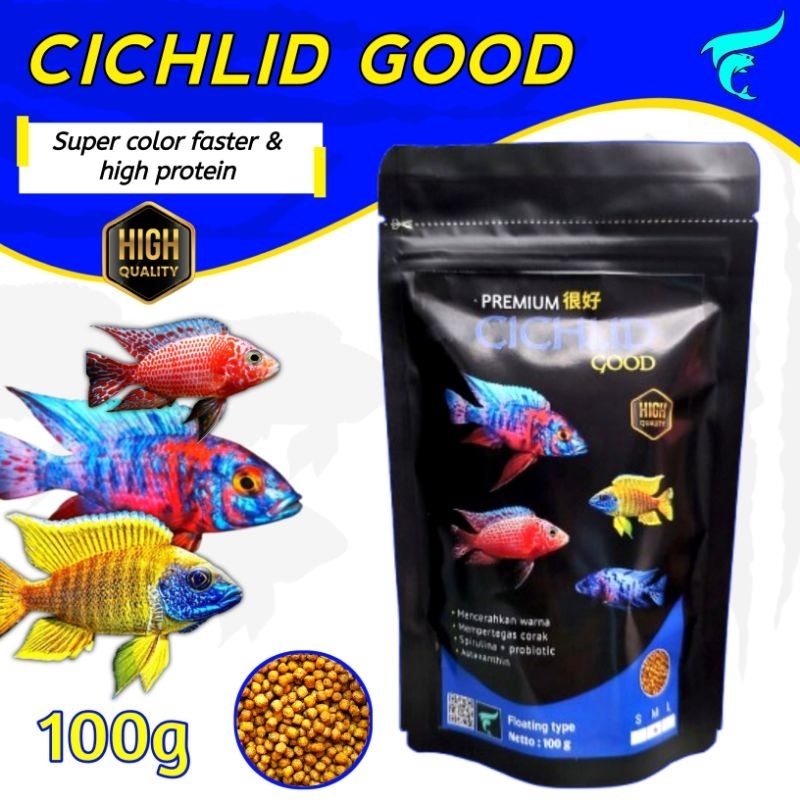Jual Pelet ikan CICHLID GOOD isi 100gram pakan ikan segala jenis ...