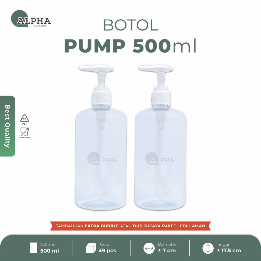 Jual Botol Pump 500ml - Botol Plastik Sabun Shampoo Cair Lotion ...