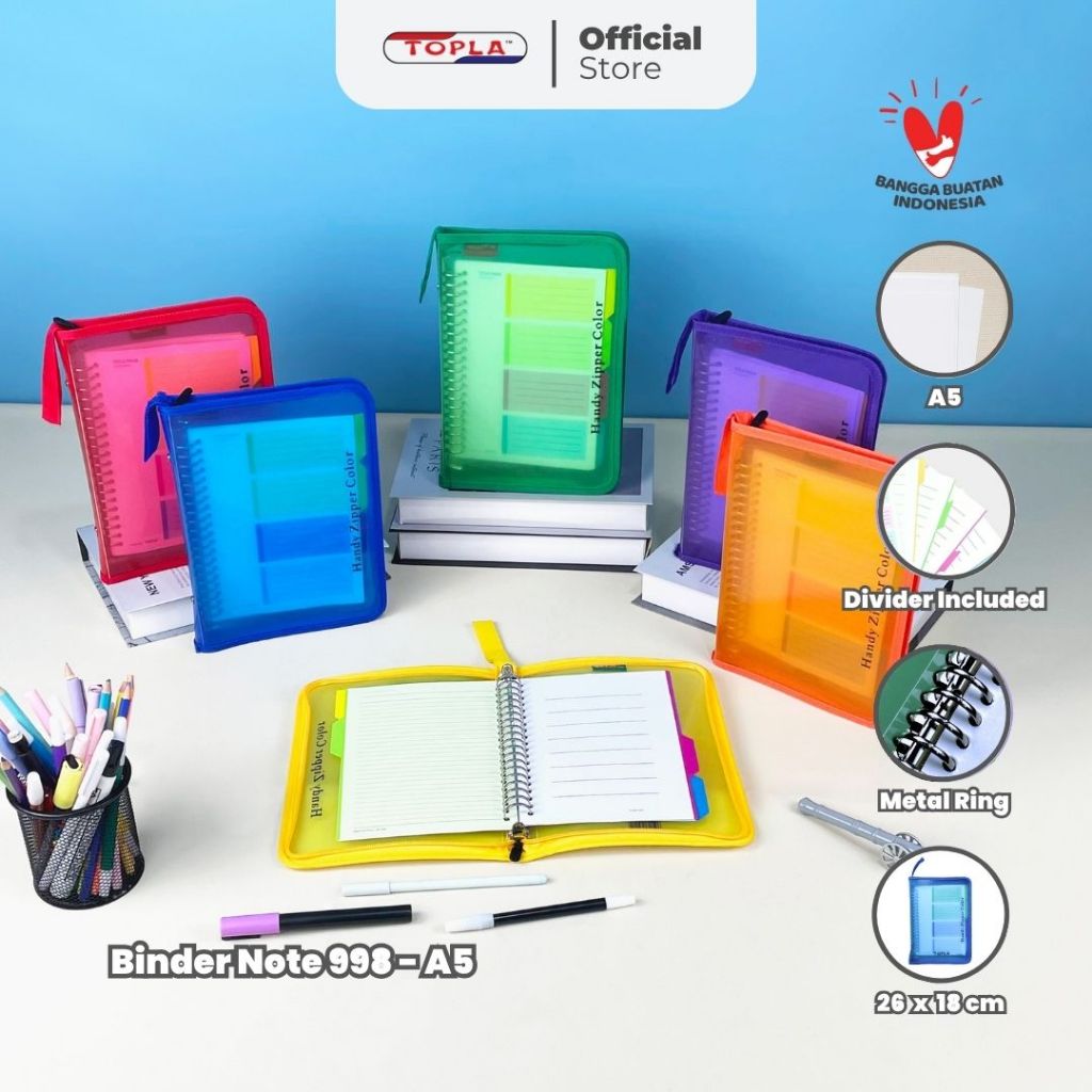 Jual Binder Note Transparan resleting buku catatan sekolah dan kuliah ...