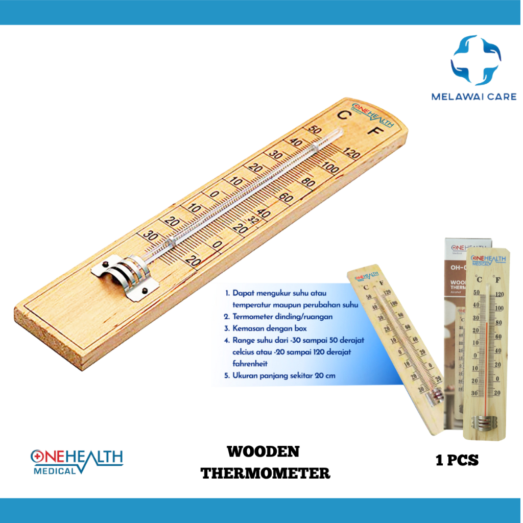 Jual Onehealth Termometer Suhu Kayu Thermometer Wooden Suhu Ruangan ...