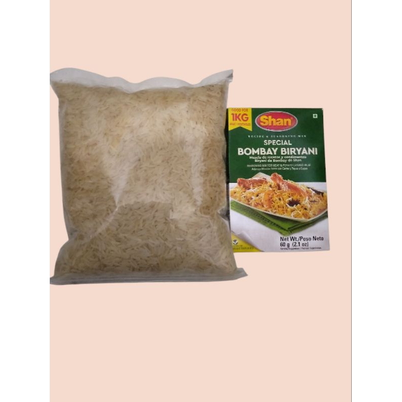 Jual PAKET BERAS BASMATI 1KG DAN BUMBU SHAN BOMBAY BIRYANI | Shopee ...