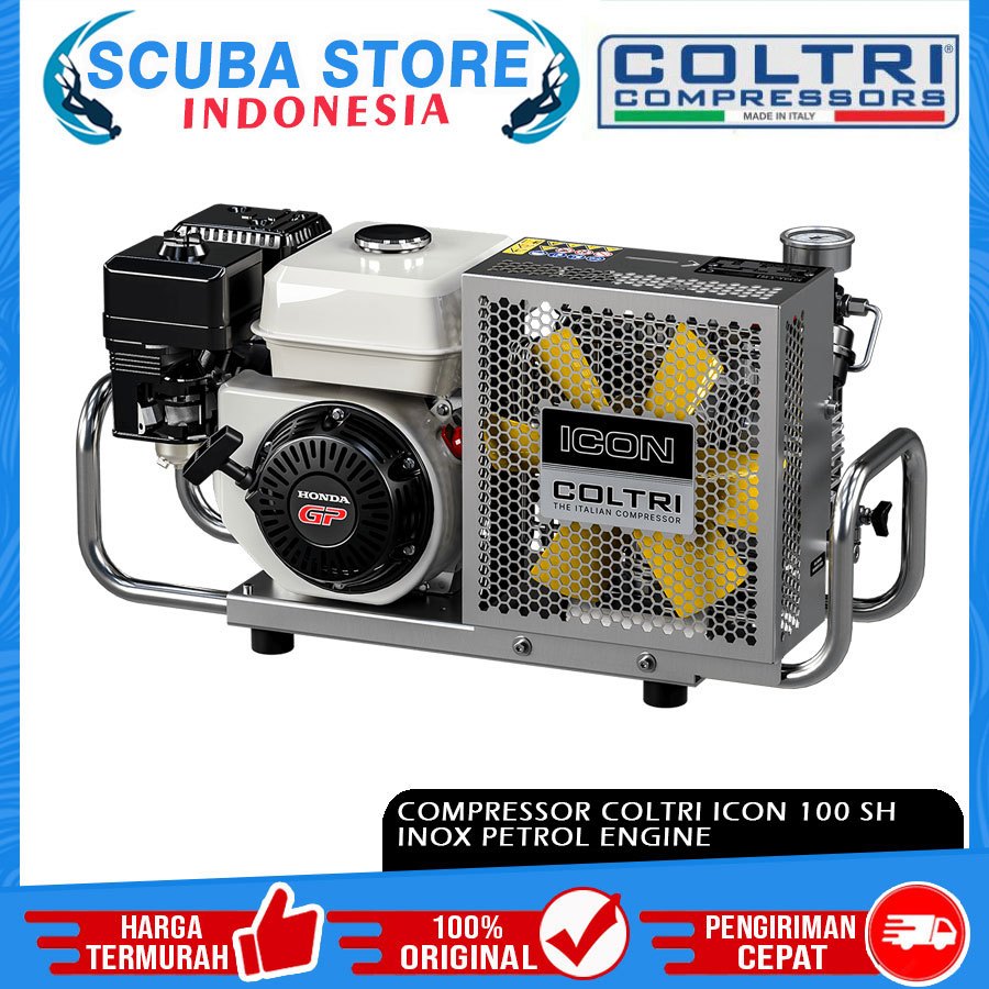 Jual Compressor Diving Coltri Icon 100 SH INOX 200 Bar Petrol Engine ...