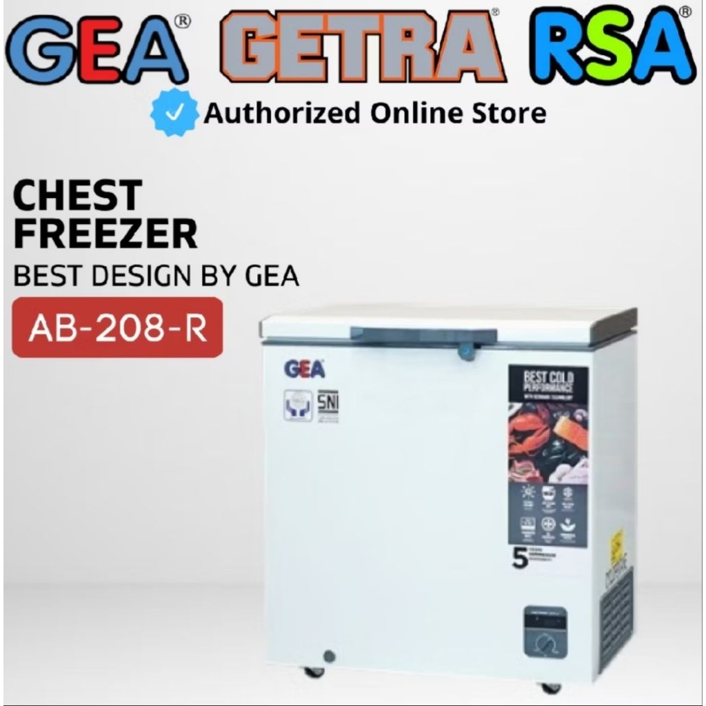 Jual GEA CHEST FREEZER BOX PEMBEKU FROZEN BOX 210 LITER AB-208R ...