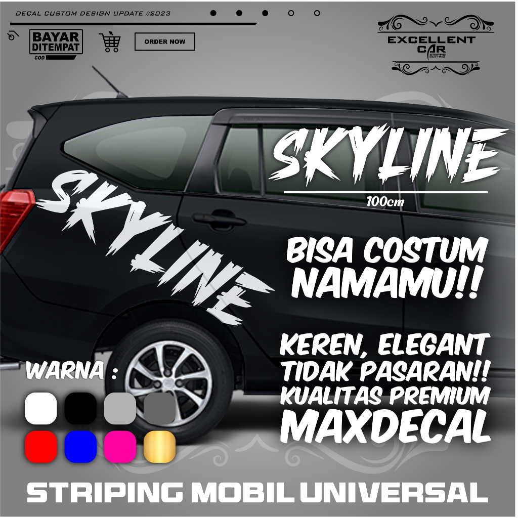 Jual CUTTING STICKER - STIKER CUTTING MOBIL UNIVERSAL COSTUM NAMA ...
