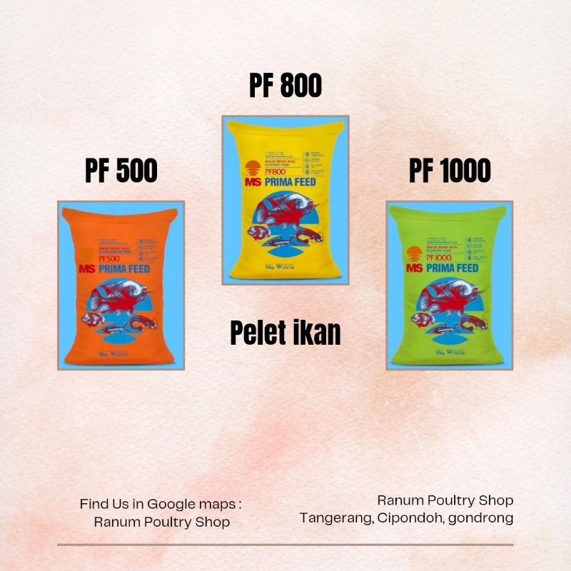 Jual pelet ikan PF 1000, PF 800, PF 500 pakan ikan 500 gr dan 1 kg ...