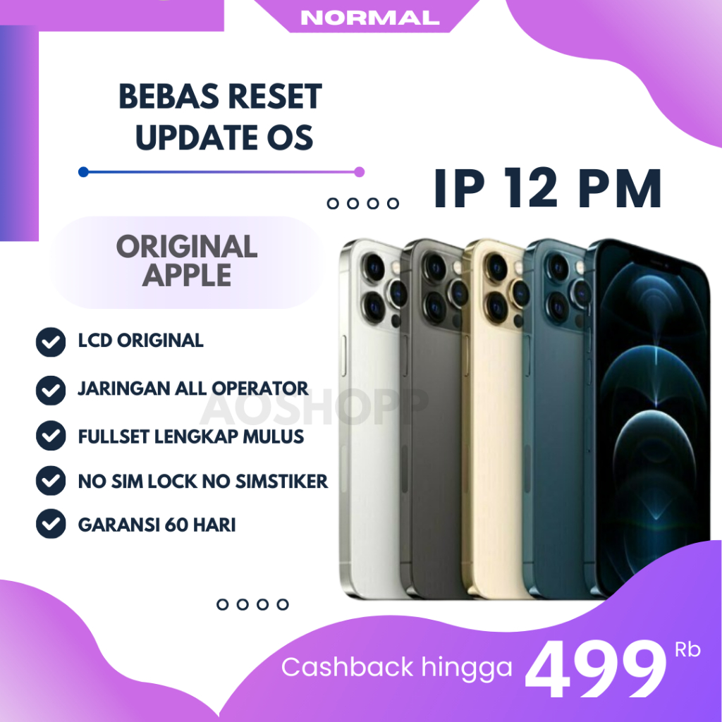 Jual ip 12 pro | 12 pro max | all operator FULLSET 64GB 128GB 256GB ...