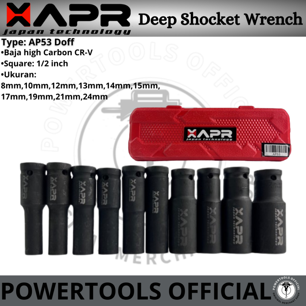 Jual Mata Sok Impact Wrench 8mm sampai 24mm APR JAPAN TECHNOLOGY AP53 ...