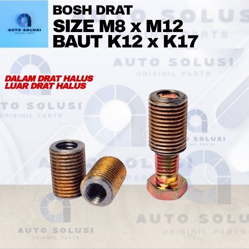 Jual BOS DRAT BAUT KUNCI 12 SIZE M8 x M12 SPESIFIKASI BAUT K12 x K17 ...