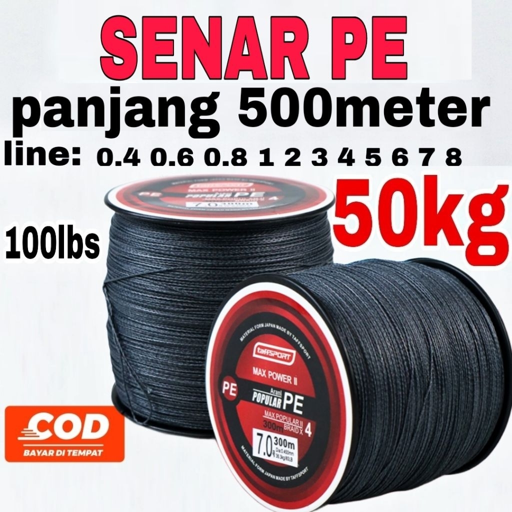 Jual senar pancing pe 300 meter benang pe kuat halus tidak mudah ...