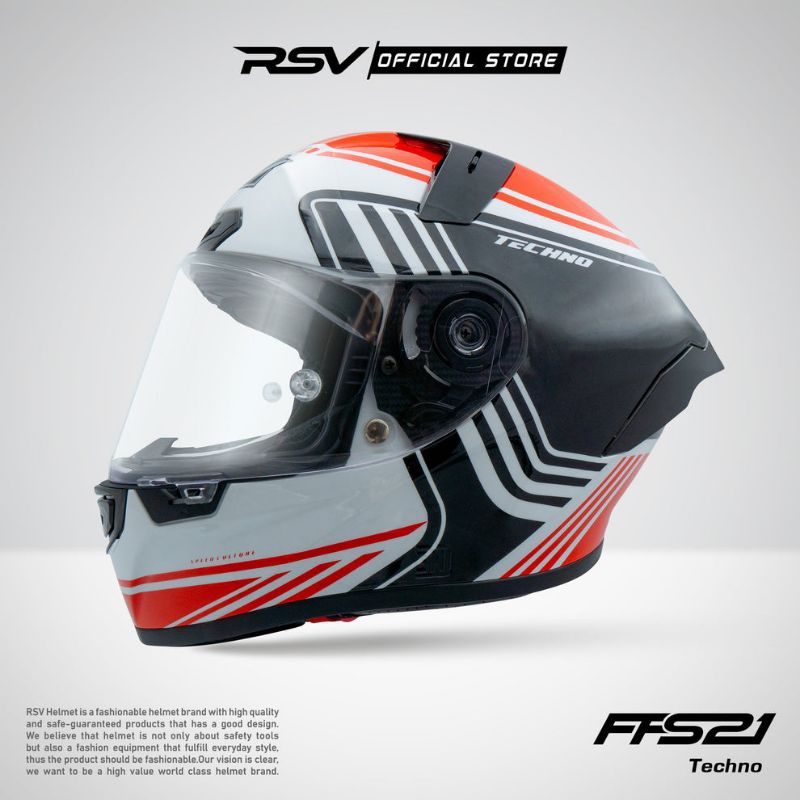 Jual Helm RSV FFS21 Techno Helm Full Face Single Visor | Shopee Indonesia