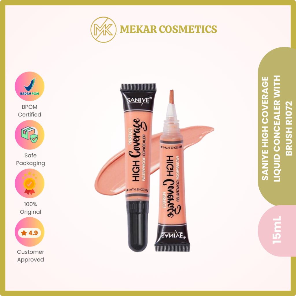 Jual SANIYE HIGH COVERAGE LIQUID CONCEALER WITH BRUSH R1072 | Shopee ...