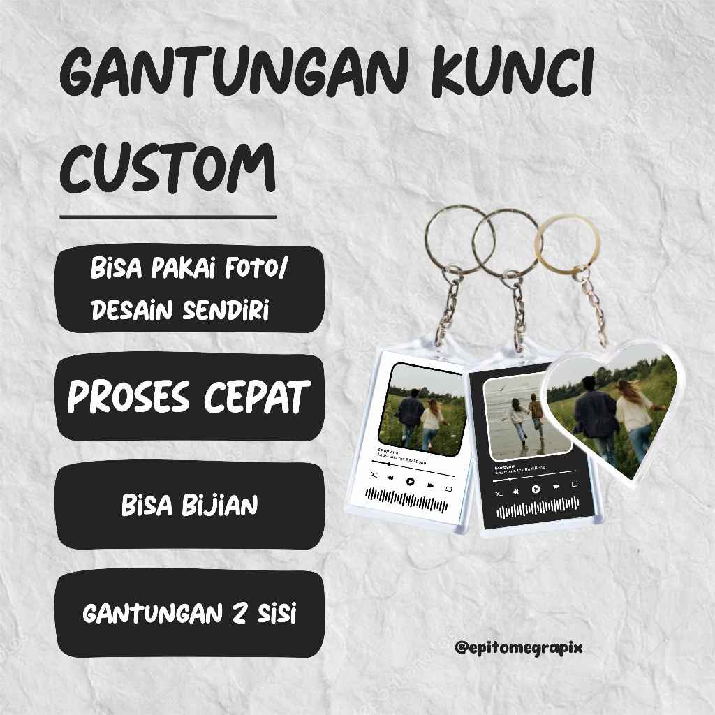 Jual Gantungan Kunci Custom Nama Foto / Ganci Akrilik Custom / Ganci ...