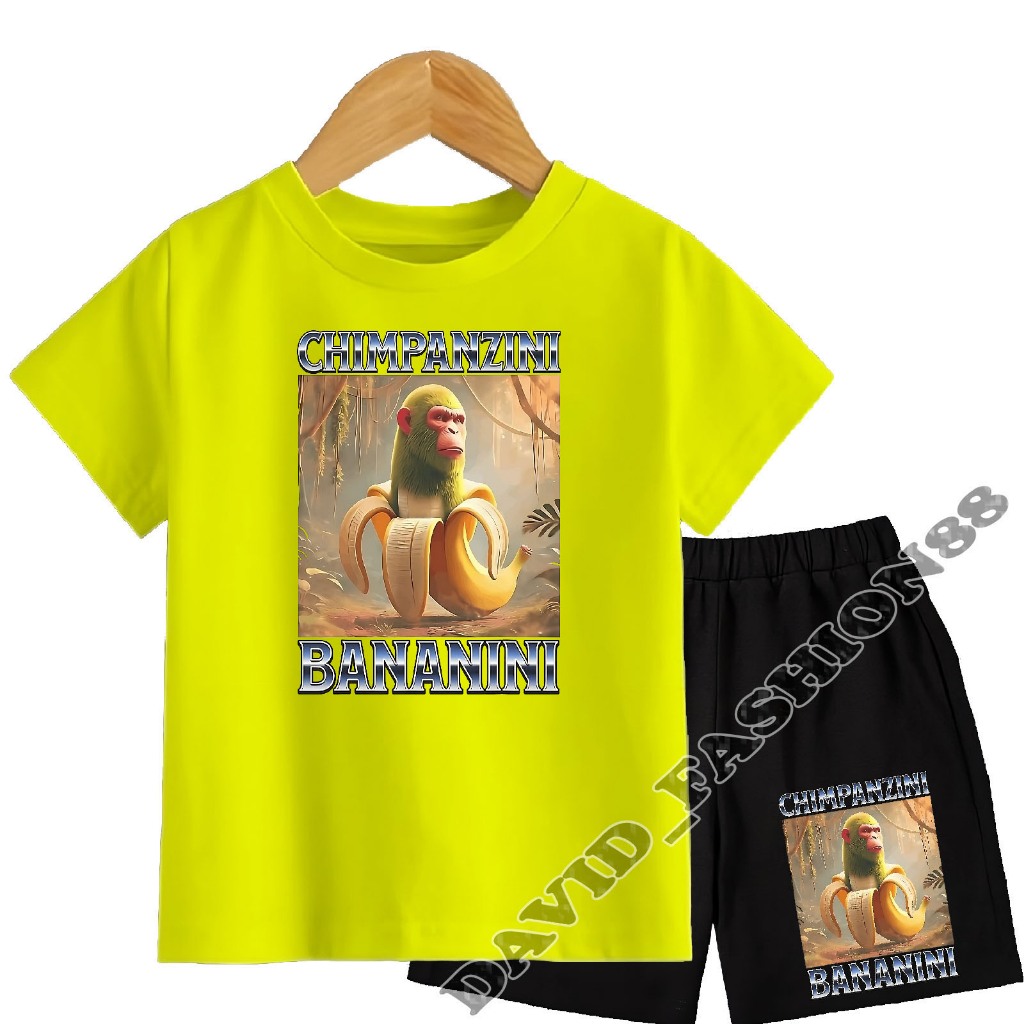 Jual ONE SET KIDS COTTON CHIMPANZINI BANANINI BRAINROT ANOMALI STELAN ...