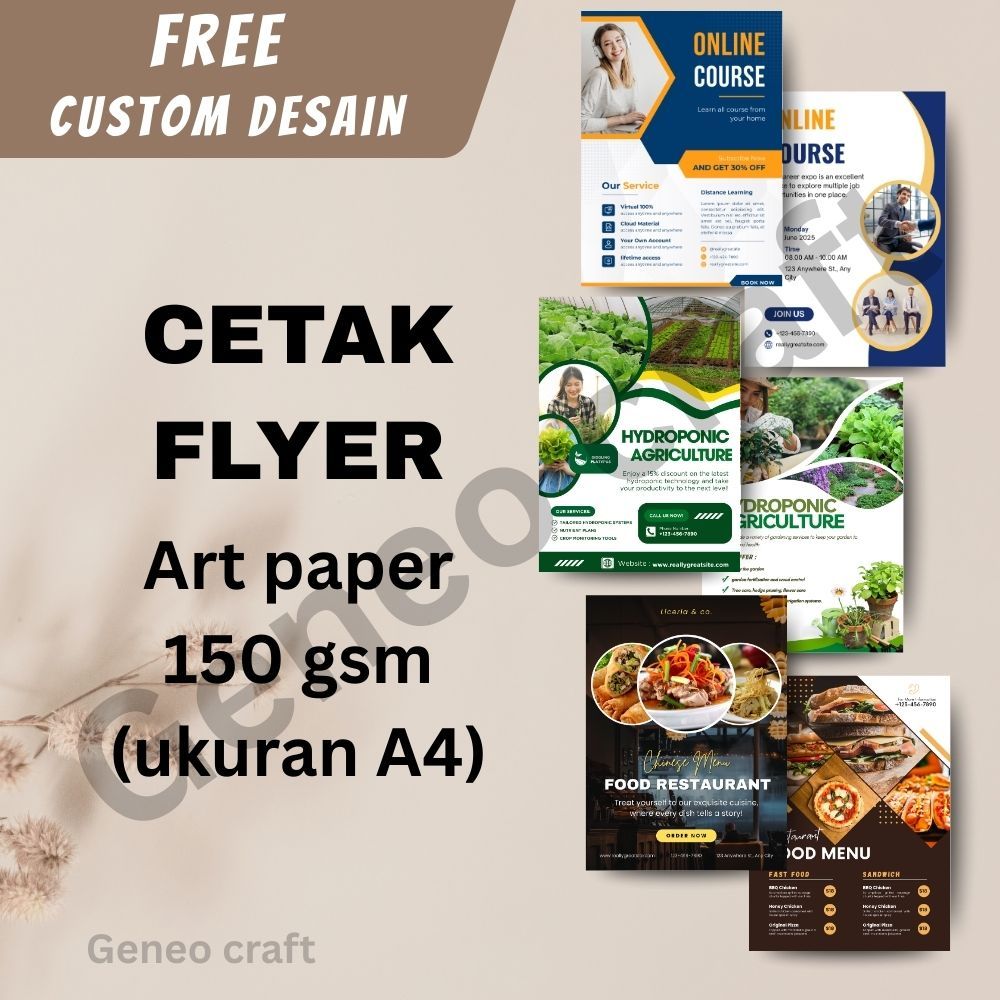 Jual Flyer Brosur Custom Murah A5 A6 | Art Paper 150gsm | Bisa Desain ...