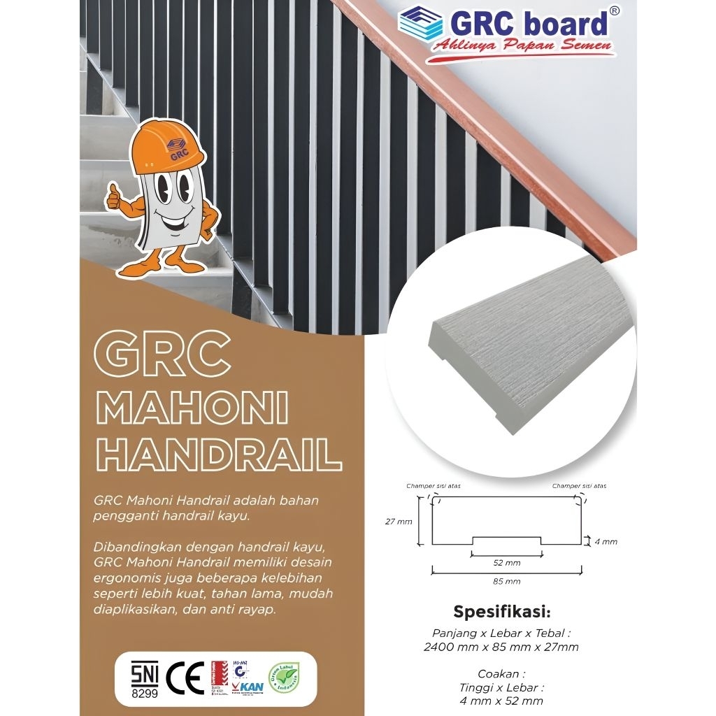Jual GRC Mahoni Handrail | Shopee Indonesia