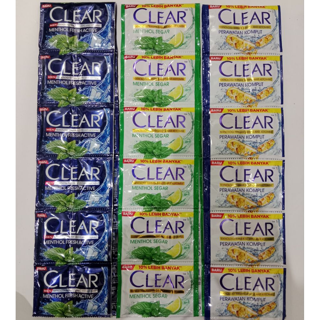 Jual Shampoo Renceng Clear isi 12 x 10ml (24 Sachet) | Shopee Indonesia