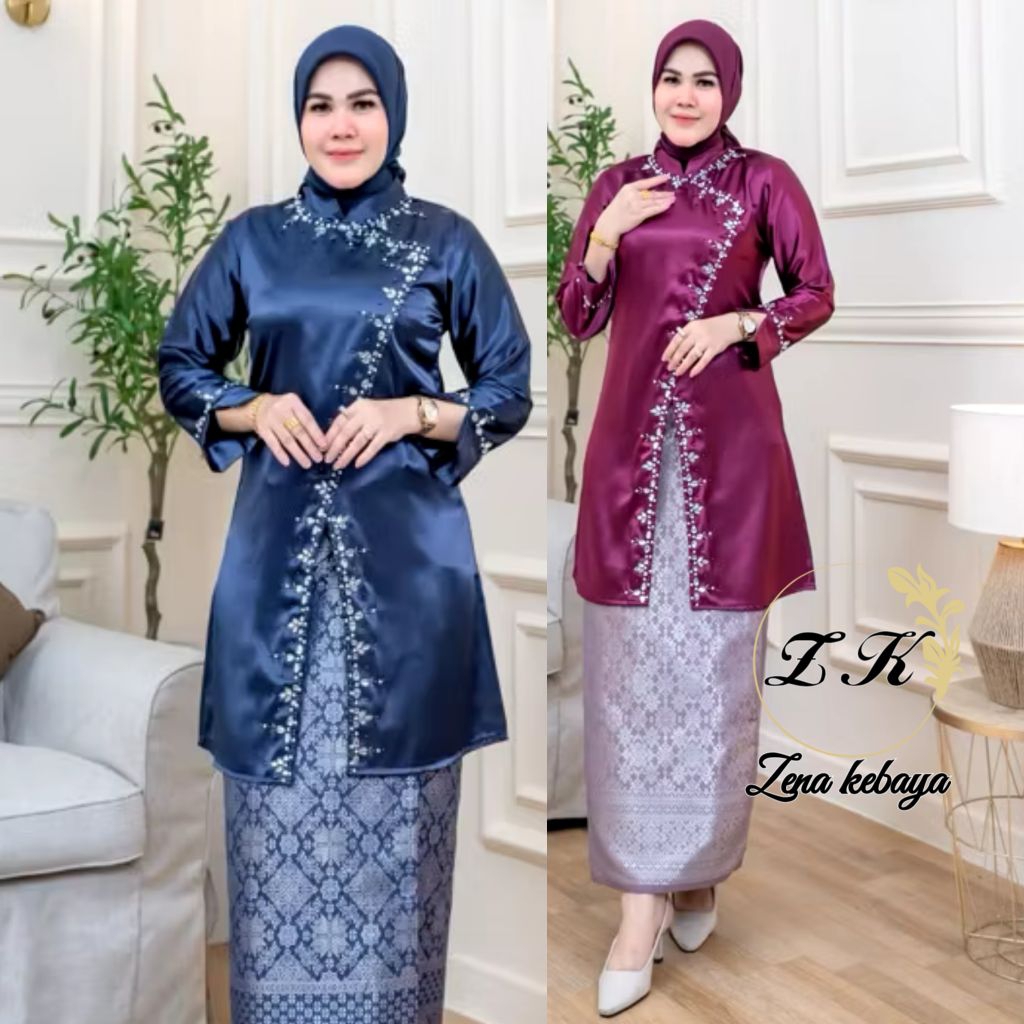 Jual Kebaya Tunik Janggan Payet Set Rok Songket Kebaya Wisuda Baju ...