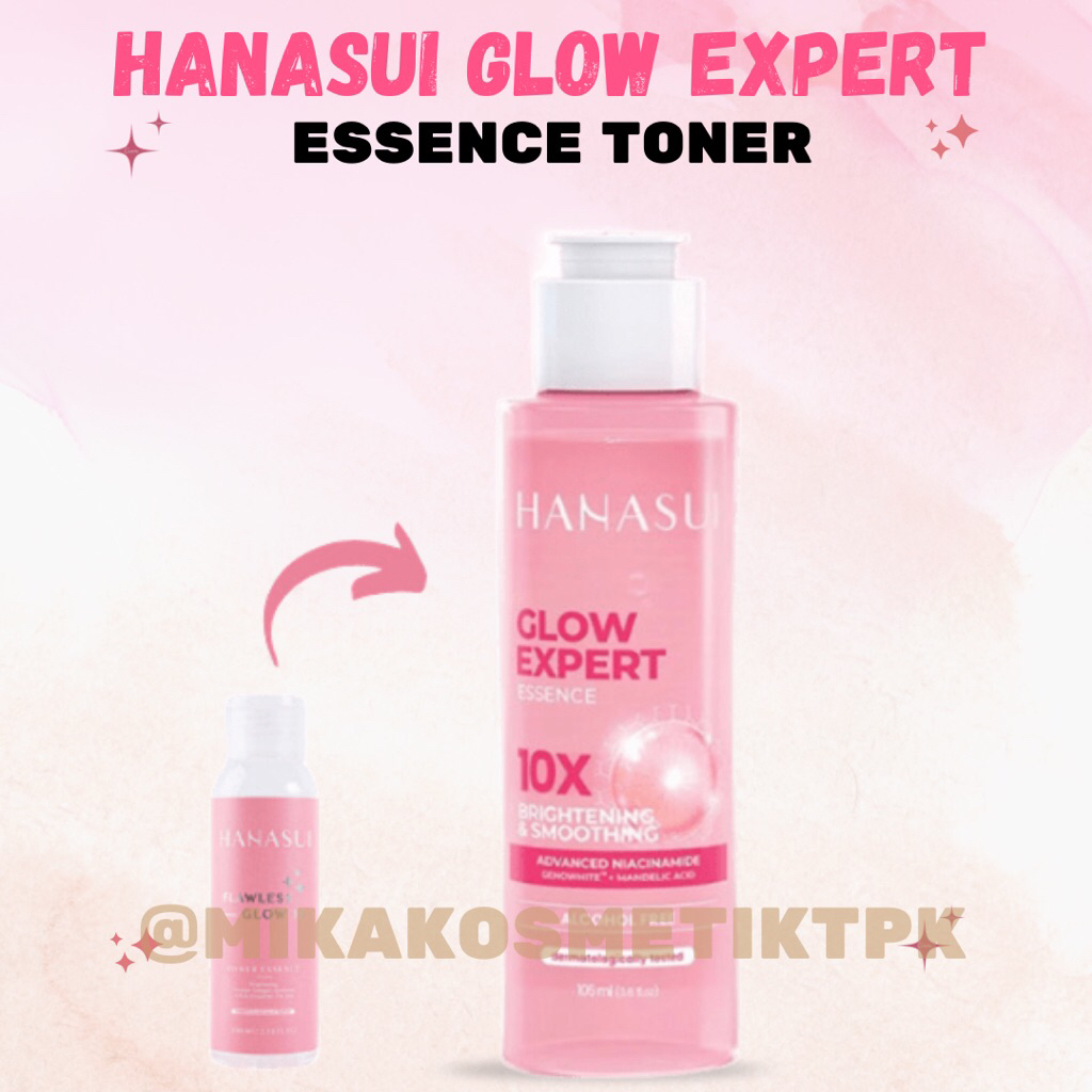 Jual HANASUI TONER FLAWLESS GLOW 10 POWER ESSENCE 100ml (toner bagus ...