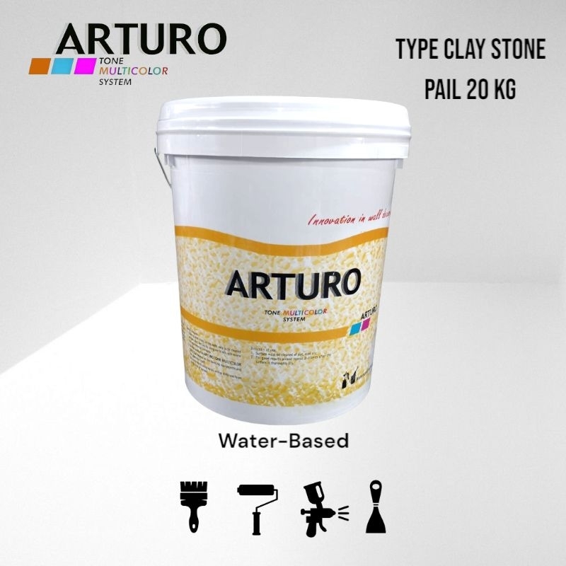 Jual ARTURO Type Clay Stone Pail 20kg Cat Texture Tone Flakes Tekstur ...