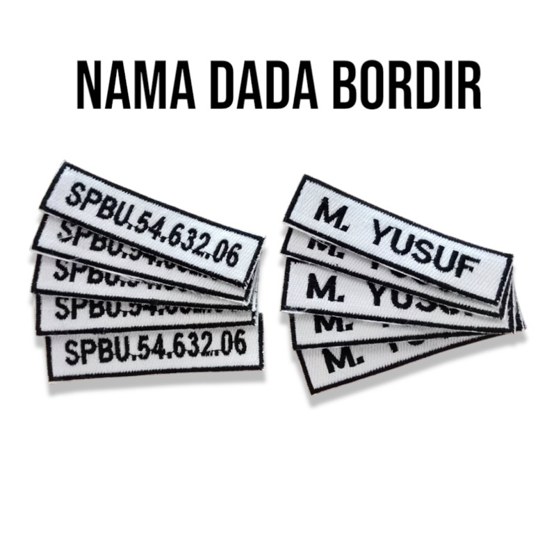 Jual bordir nama seragam sekolah 1 hari jadi, bed nama dada, bed nama ...