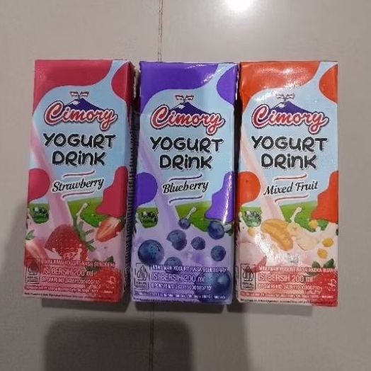 Jual Cimory YOGURT Drink STRAWBERRY / BLUEBERRY / MIX FRUIT 200ml. | Shopee Indonesia