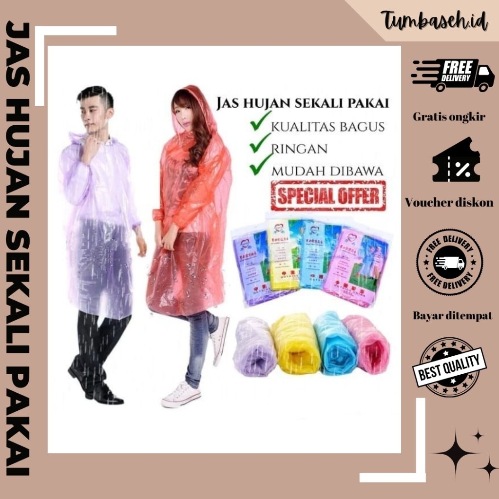 Jual Jas Hujan Plastik Darurat Sekali Pakai Baju Kresek Disposable ...