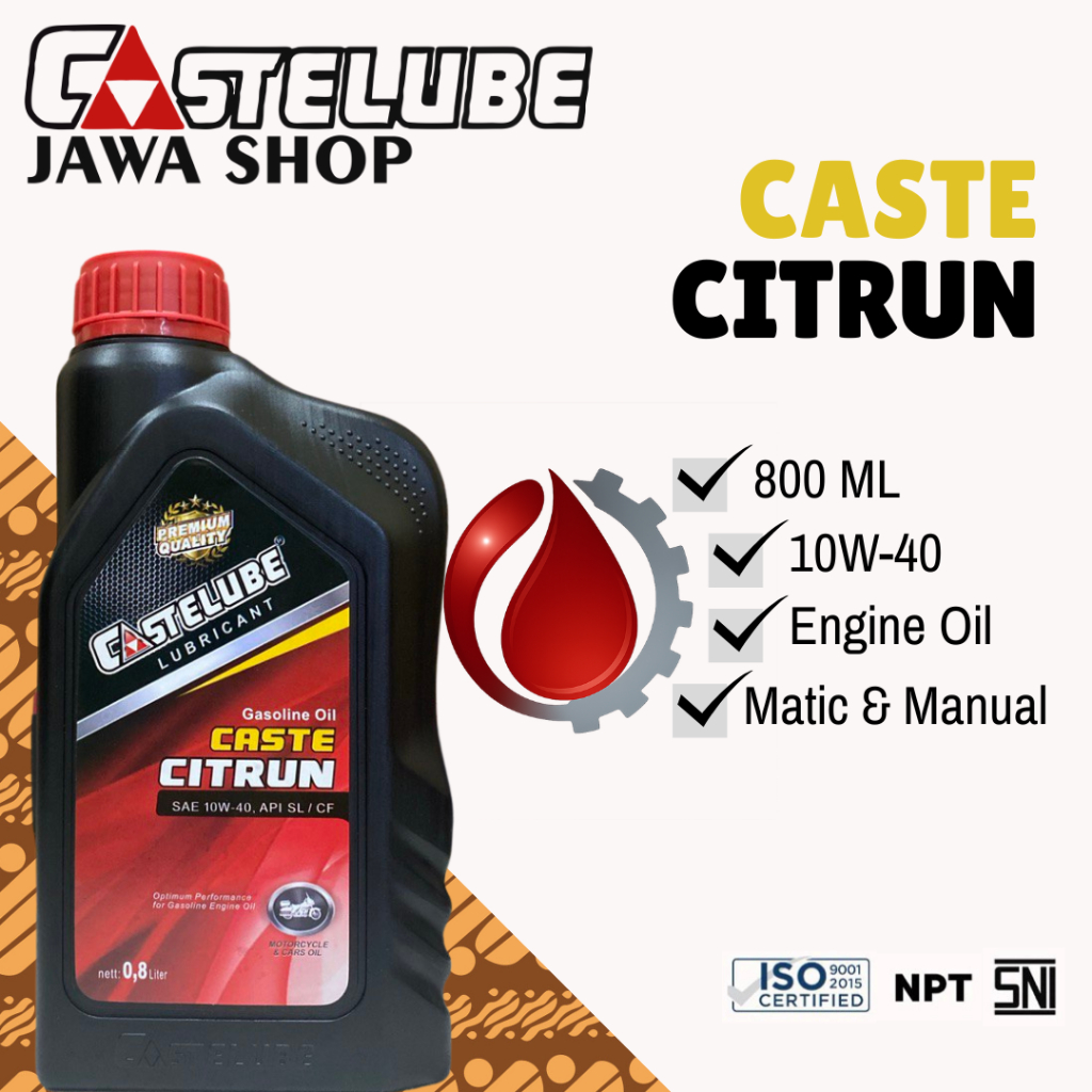 Jual Castelube - Citrun SAE 10W-40 800 ml Oli Motor dan Mobil | Shopee ...