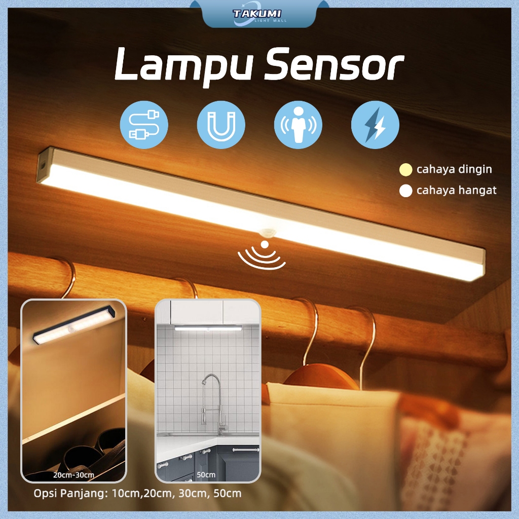 Jual 10/20/30/50CM Lampu Sensor Gerak Magnetic Motion Sensor Lampu ...