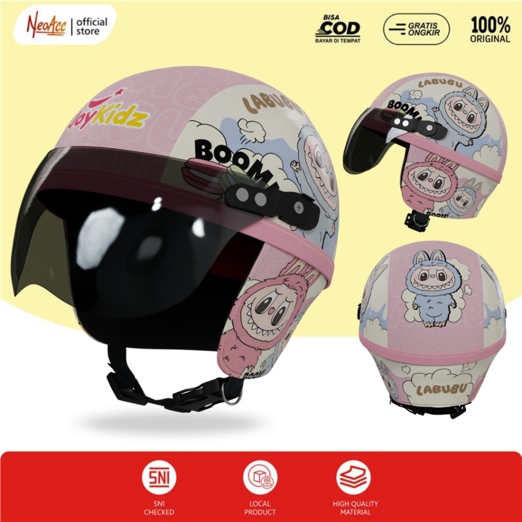 Jual Helm Anak Chips 1-4 Tahun Motif Labubu Terbaru Custom Nama Lucu ...