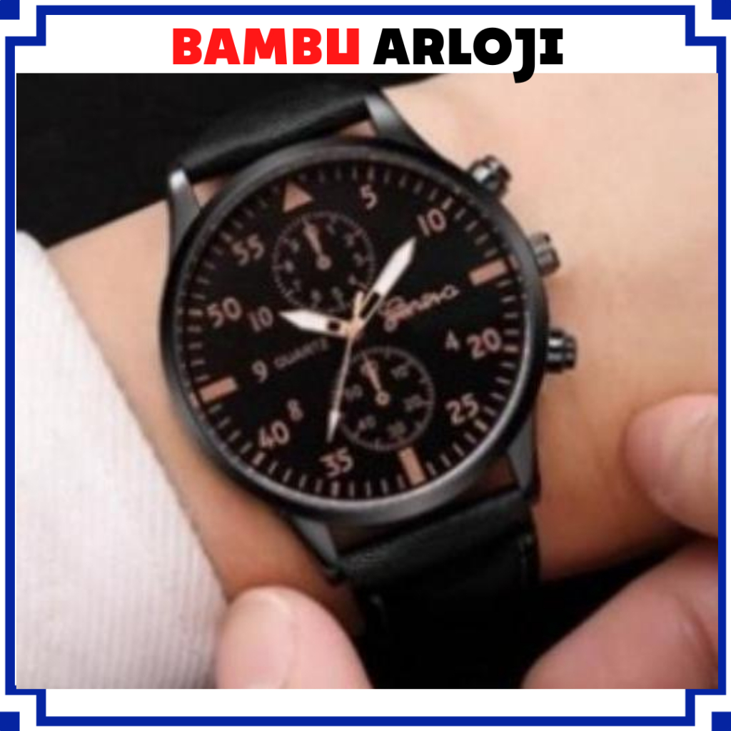 Jual BAJ JAM TANGAN PRIA WANITA GENEVA KULIT CHORNO 2 TITIK ANALOG ...