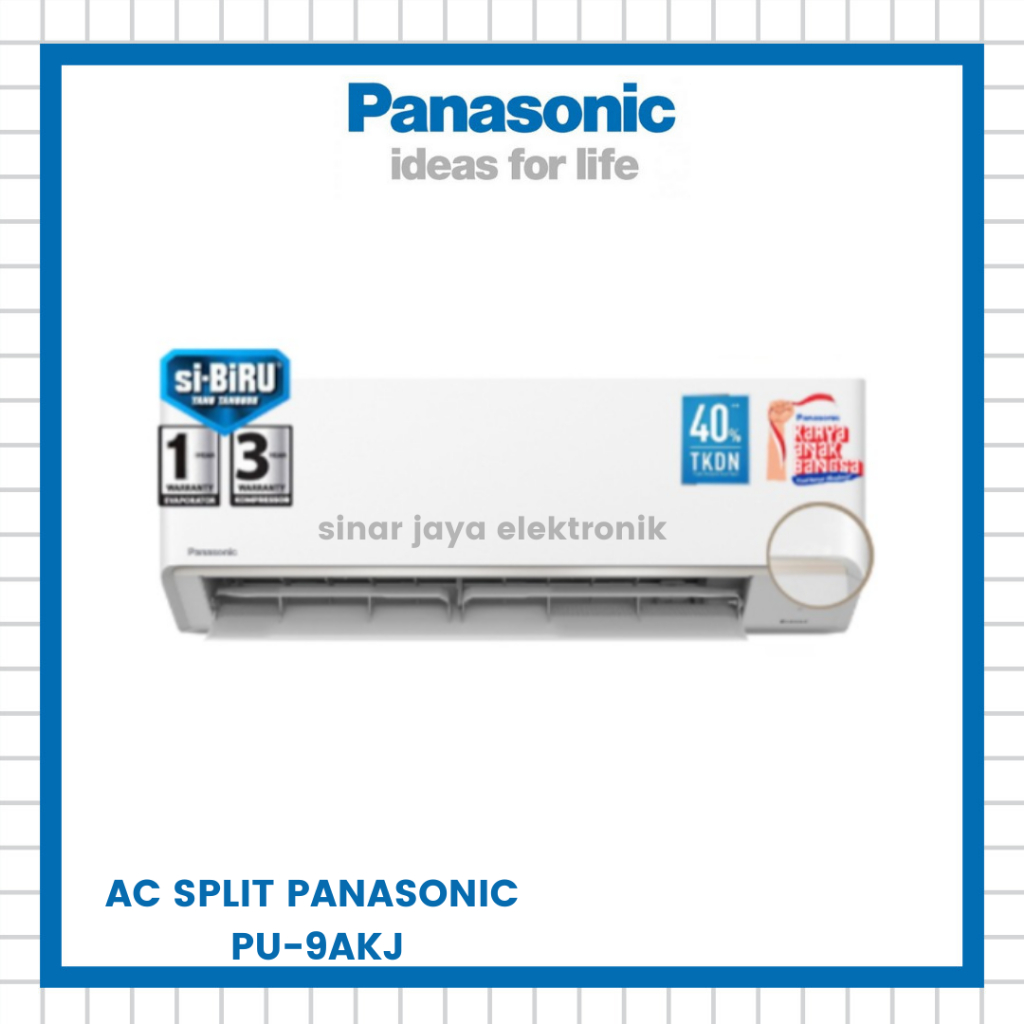 Jual AC SPLIT PANASONIC PU-9AKJ 1 PK INVERTER SI BIRU | Shopee Indonesia