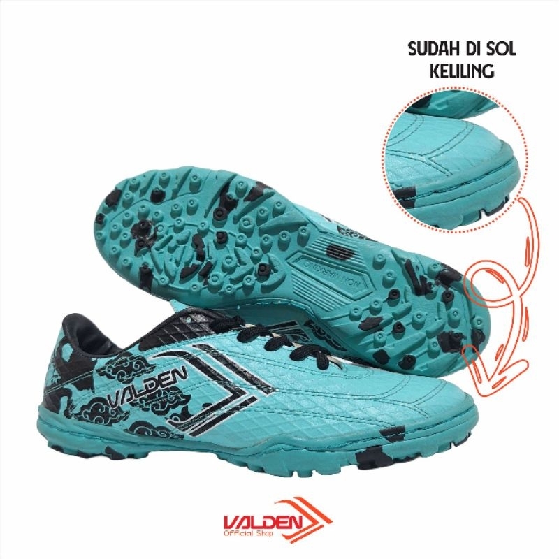 Jual Sepatu Futsal Mini Soccer Valden Arjuna Tosca Aqua Hitam SoL Sudah ...