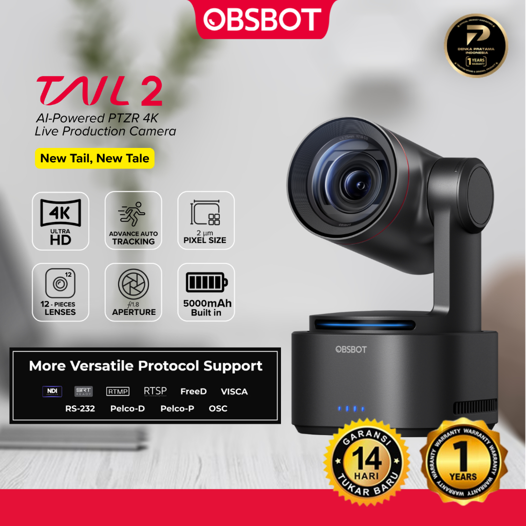 Jual Obsbot Tail 2 - AI-Powered PTZ 4K Live Production Camera | Shopee ...