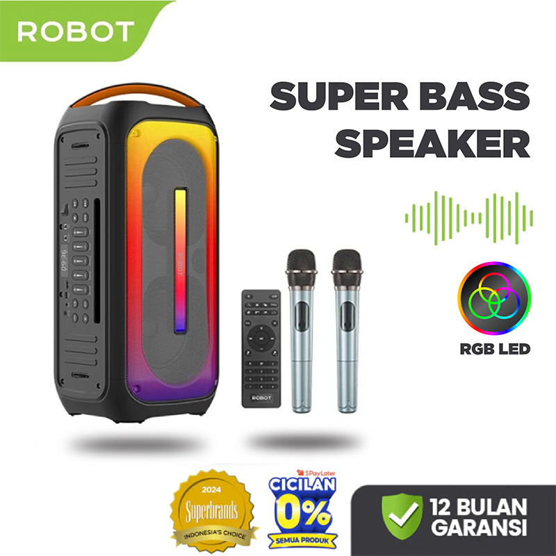 Jual ROBOT Speaker Karaoke Speaker+Mic Super Bass Microphone Wireless ...