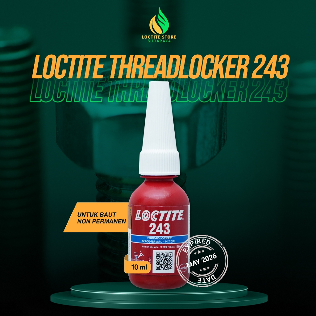 Jual LOCTITE 243 THREADLOCKER 10ML - LEM BAUT NON PERMANEN TAHAN PANAS DAN GETARAN | Shopee ...