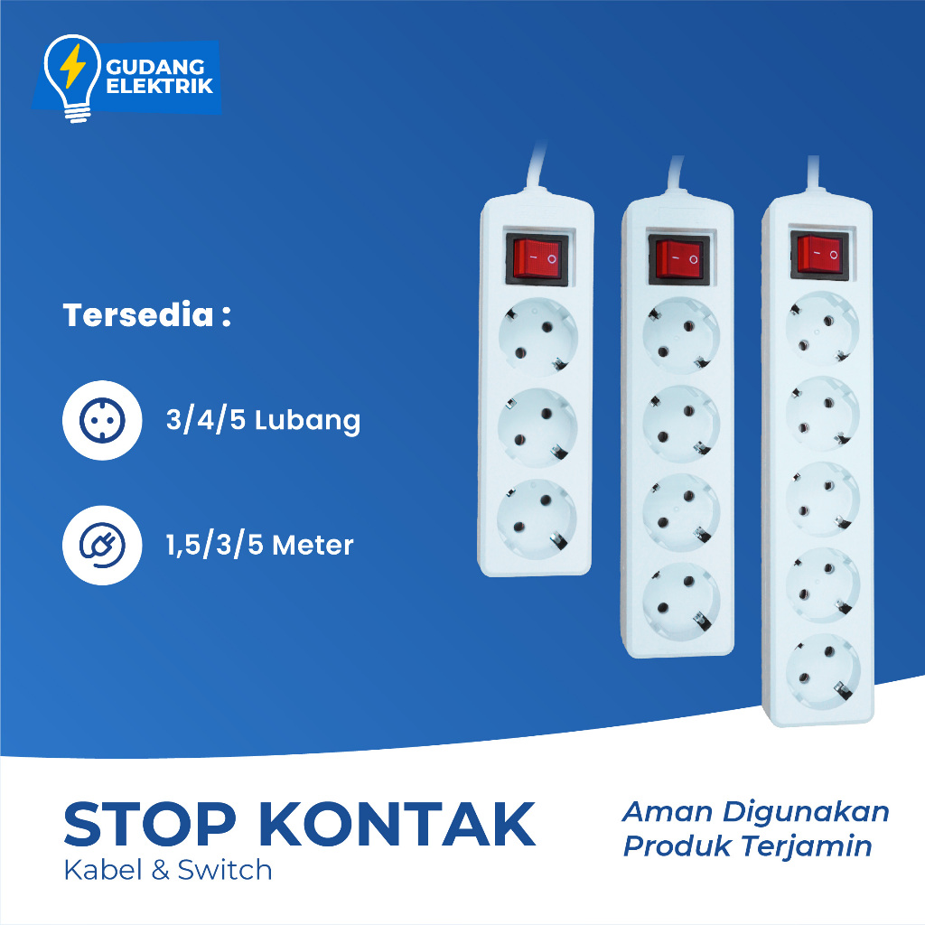 Jual Stop Kontak Fanos Colokan Kabel Listrik 1.5 Meter 3 Meter 5 Meter 3LB 4LB 5LB SNI | Shopee ...