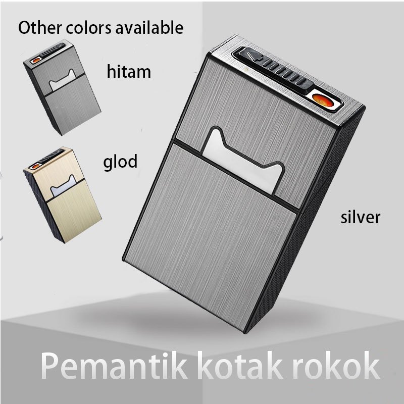 Jual Kotak Rokok Pemantik Listrik Usb Isi Ulang Wadah Rokok Travel ...