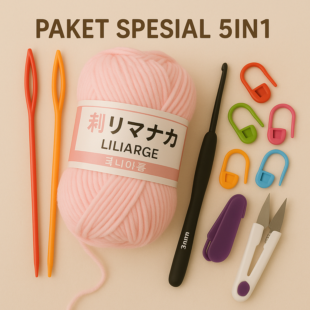 Jual MADEBYBULAT - PAKET SPESIAL 5IN1 BENANG RAJUT STARTER KIT CROCHET ...