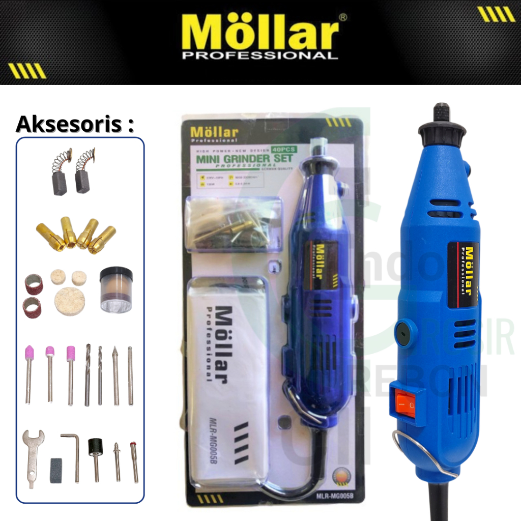 Jual MOLLAR Die Dye Grinder 135W 40 Pc Blister Mini Grinder Set Bor ...
