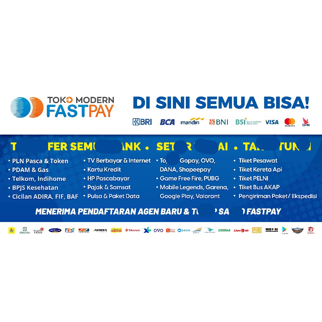 Jual STIKER VINYL HIASAN MEJA KONTER FASTPAY / BANNER FLEKSI HIASAN ...