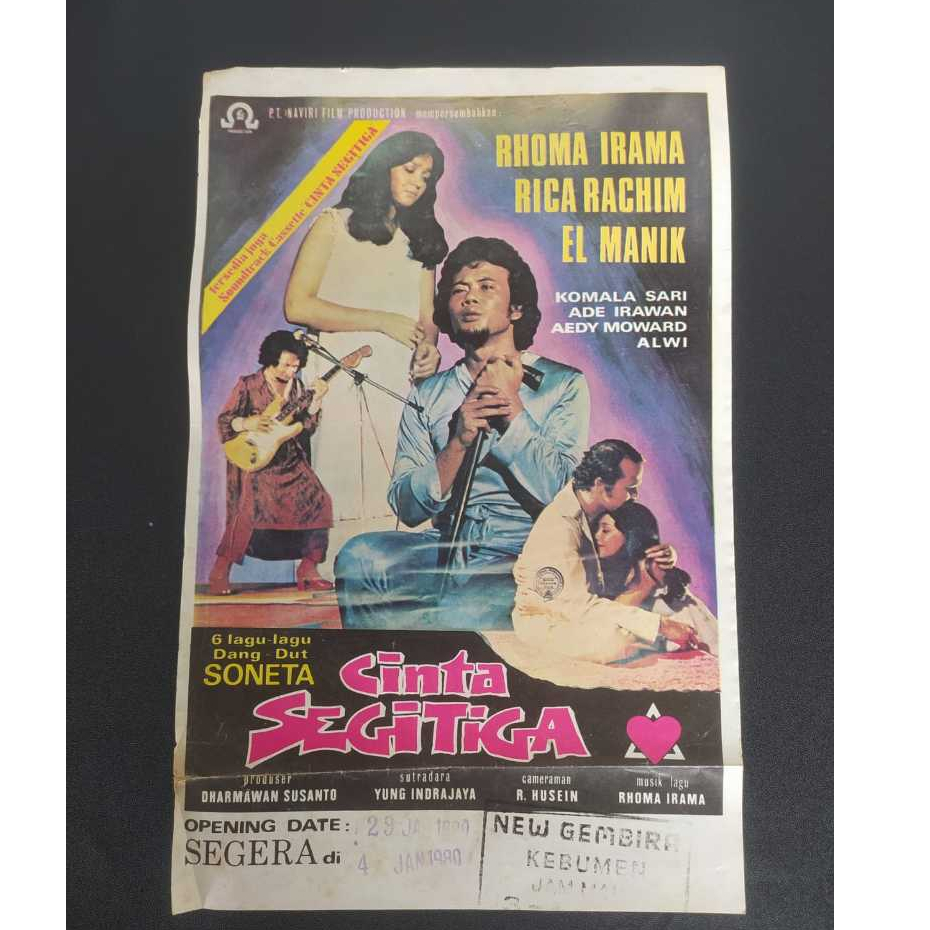 Jual IKLAN BIOSKOP RHOMA IRAMA CINTA SEGITIGA TAHUN 1980 AN ORIGINAL ...