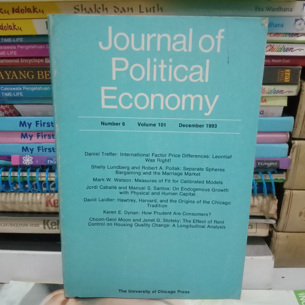 Jual JOURNAL OF POLITICAL ECONOMY NUMBER 6 VOLUME 101 DECEMBER 1993 ...
