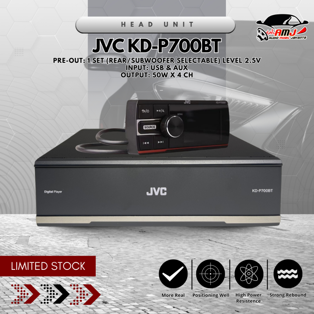 Jual JVC Head Unit Bluetooth Single DIN / Head Unit JVC KD Bluetooth / JVC KD-P700BT OEM ...