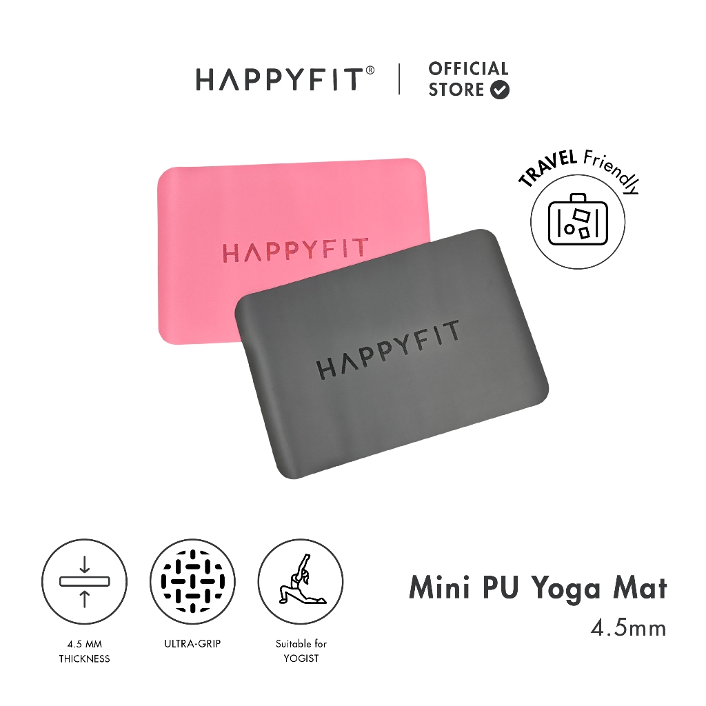 Jual HAPPYFIT Mini PU Premium Yoga Mat | Shopee Indonesia